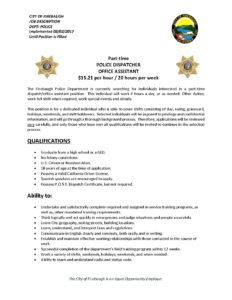 PT Dispatcher Firebaugh Police Department – The City of Firebaugh