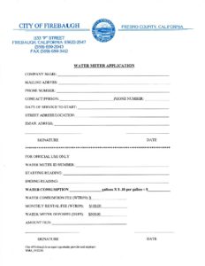 WATER METER APPLICATION1 – The City of Firebaugh